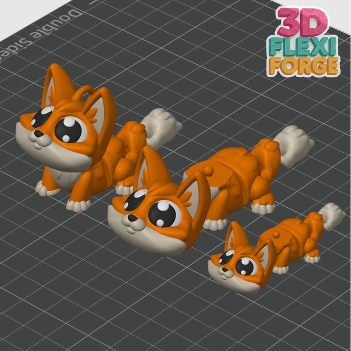 3D Printable Flexi Cute Fox Print-in-place by 3D FLEXI FORGE